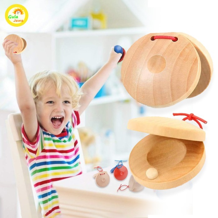 Jual BOOM SALE 1 Passang Alat Musik Kastanyet Kayu Clap Mainan Perkusi ...