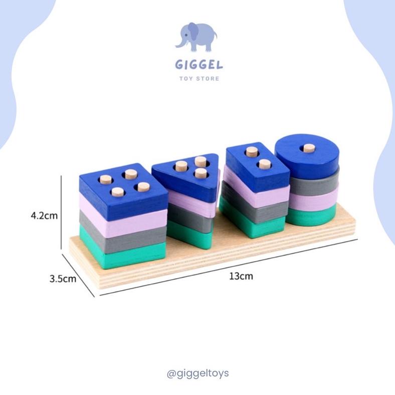 Jual Terlaris [ Giggel ] Mini Shape Sorting Toys / Basic Shape Mini ...