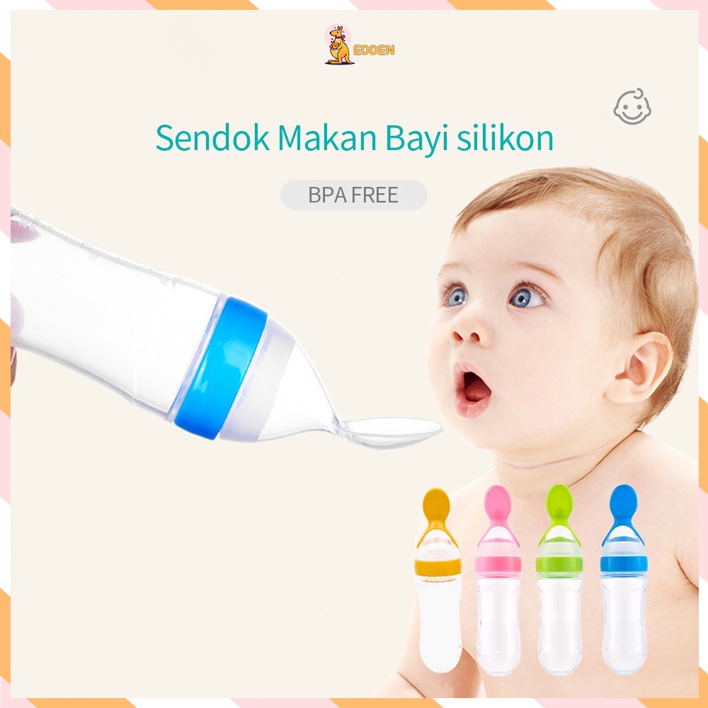 Jual Edden Sendok Bayi Silikon botol sendok makan bayi | Shopee Indonesia