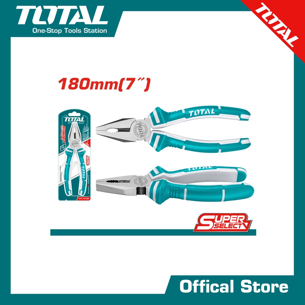 Jual Tang kombinasi 7''/180mm Combination pliers TOTAL THT110706P | Shopee Indonesia
