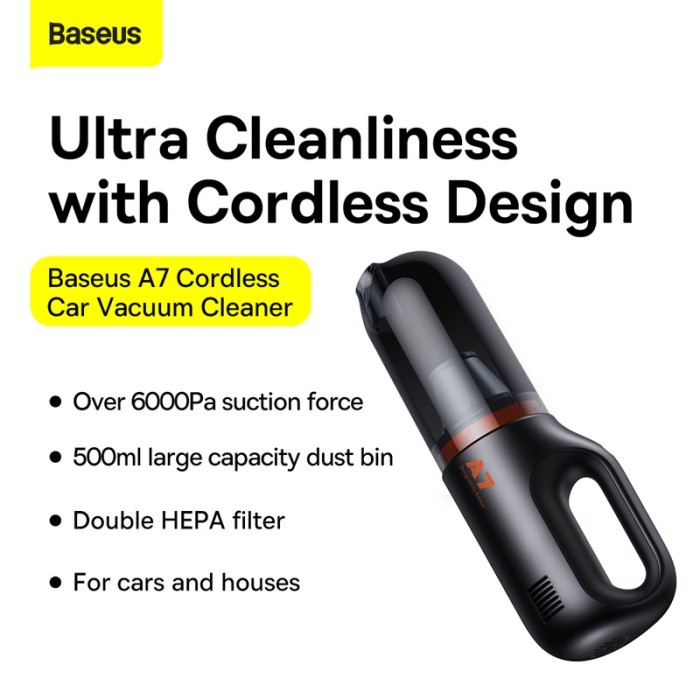 Jual Baseus A7 Car Vacuum Cleaner Cordless (6000pa) | Shopee Indonesia