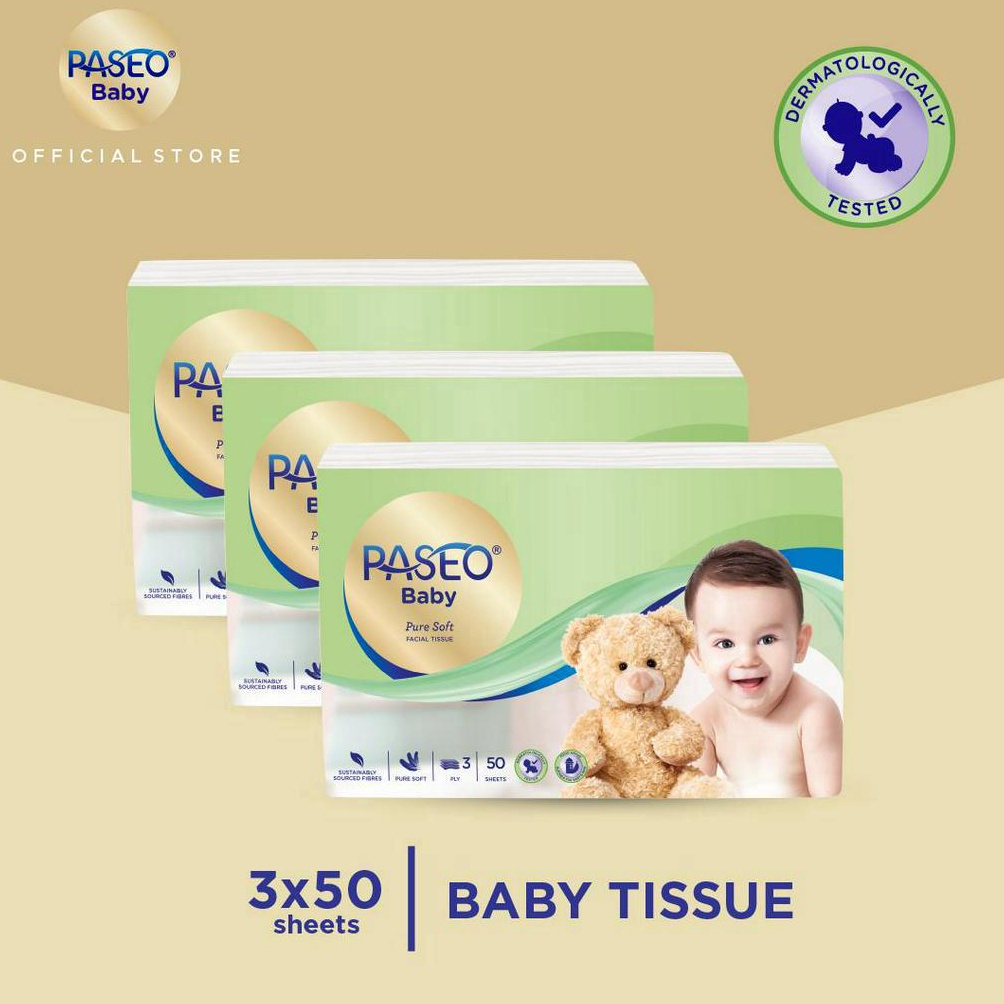 Jual Terbaru.. Paseo Baby Tissue Bayi Travel Pack 50 Sheets x 3 Packs ...