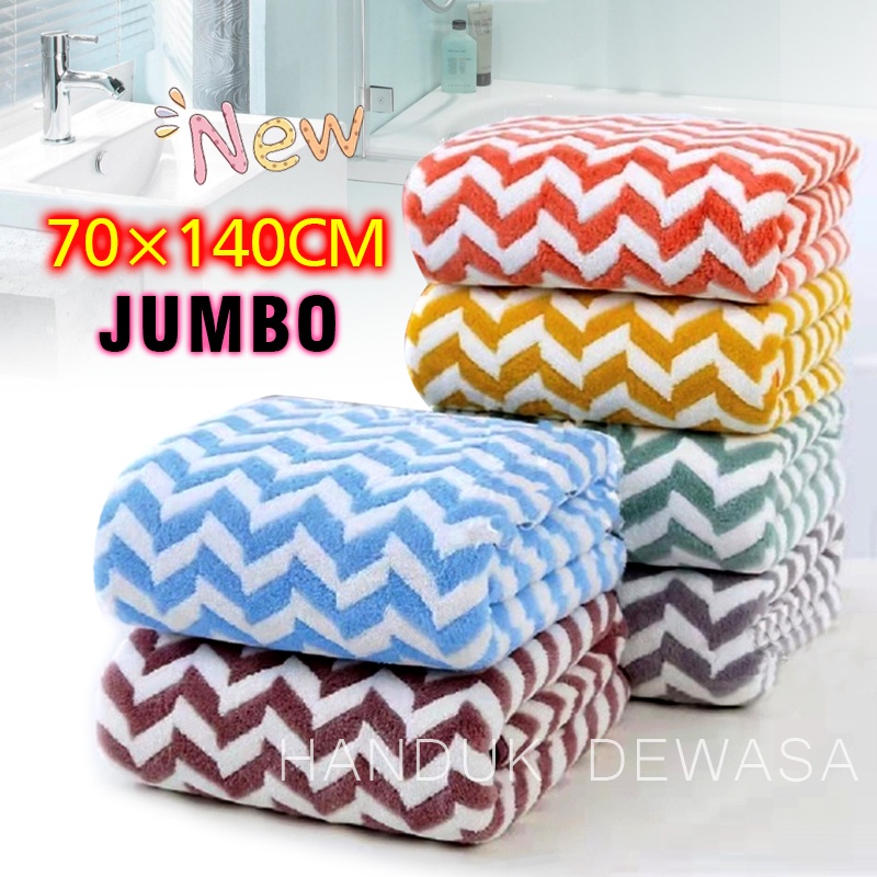 Jual Handuk Dewasa (Uk. 70x140cm) Motif Zig Zag Besar Microfiber Handuk ...