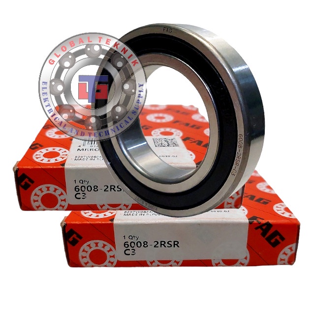 Jual BALL BEARING 6008 2RS.C3 FAG ORIGINAL MADE IN KOREA ( TUTUP KARET ...