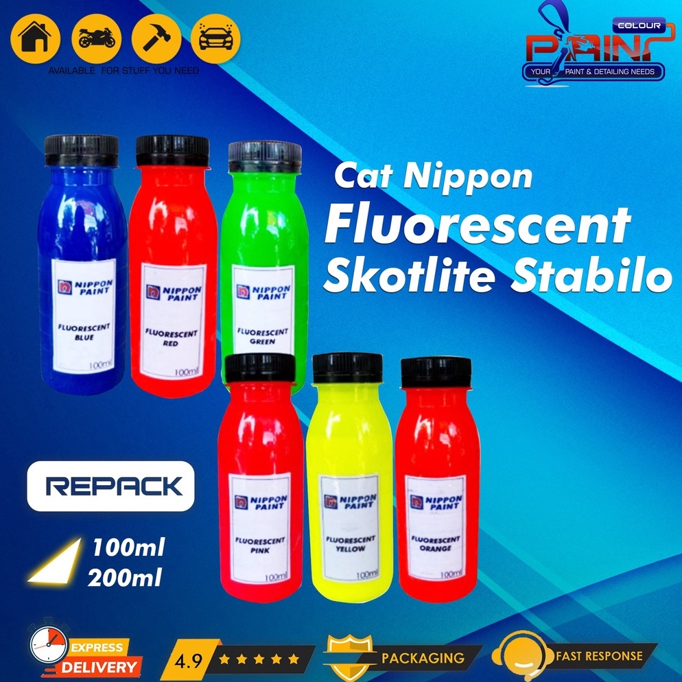 Jual Produk Cat Fluorescent Skotlite Stabilo Nippon Repack Eceran 100ml ...