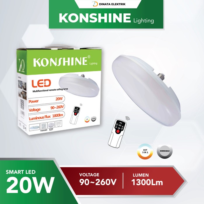 Jual Lampu Pintar 3 In 1 Konshine 20W Ceiling Lamp ( Gratis Remote ...
