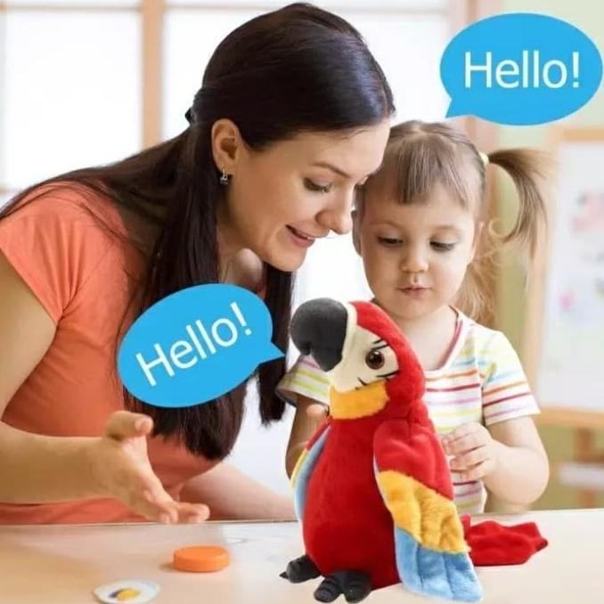 Jual Mainan Anak Boneka Burung Beo Peniru Suara/Talking Birdie Yang ...