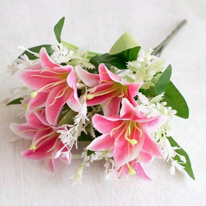 Jual Bunga Lily tangkai 7 x7 / Bunga Artificial Dekorasi | Shopee Indonesia