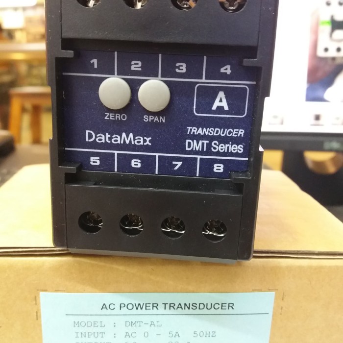Jual NEW SERIES CURRENT TRANSDUCER DATAMAX IN 0-5A OUT 4-20MA DMT-AL AC/DC 85-265V ORIGINAL ...