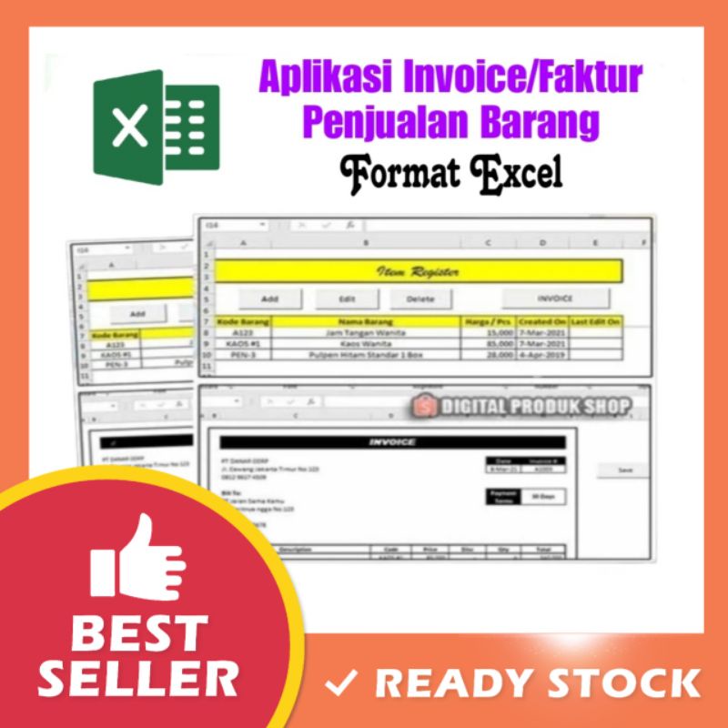 Jual Aplikasi Invoice/faktur penjualan otomatis excel | Shopee Indonesia
