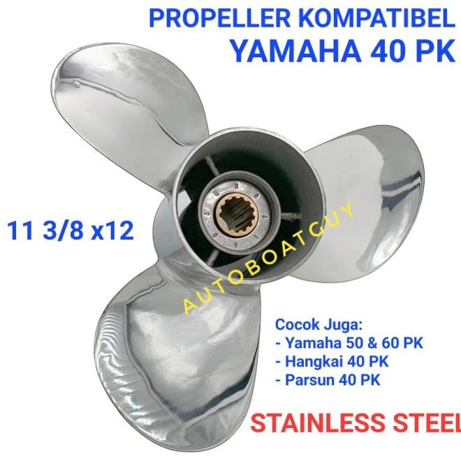 Jual Propeller Yamaha 40 Pk Stainless / Baling / Kipas Mesin Tempel | Shopee Indonesia