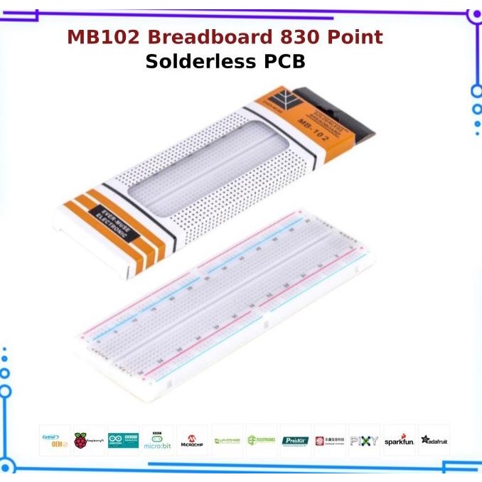 Jual MB102 Breadboard 830 Point Solderless Protoboard arduino | Shopee Indonesia
