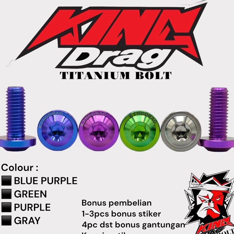 Jual lE baut TITANIUM BOLT piringan cakram disc harga satuan bisa untuk semua motor (Terbaru ...