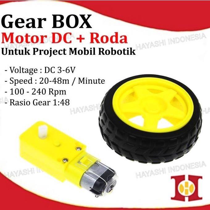 Jual Roda Motor DC Arduino Gear 3V 6V Wheel Dinamo Mobil Robot Smart ...