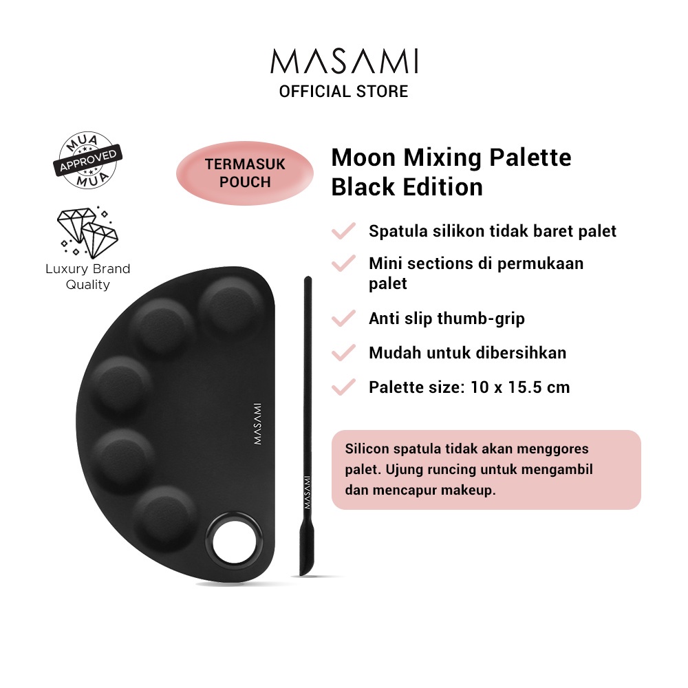 Jual Masami Moon Mixing Palette + Silicone Spatula Anti Scratch Anti ...