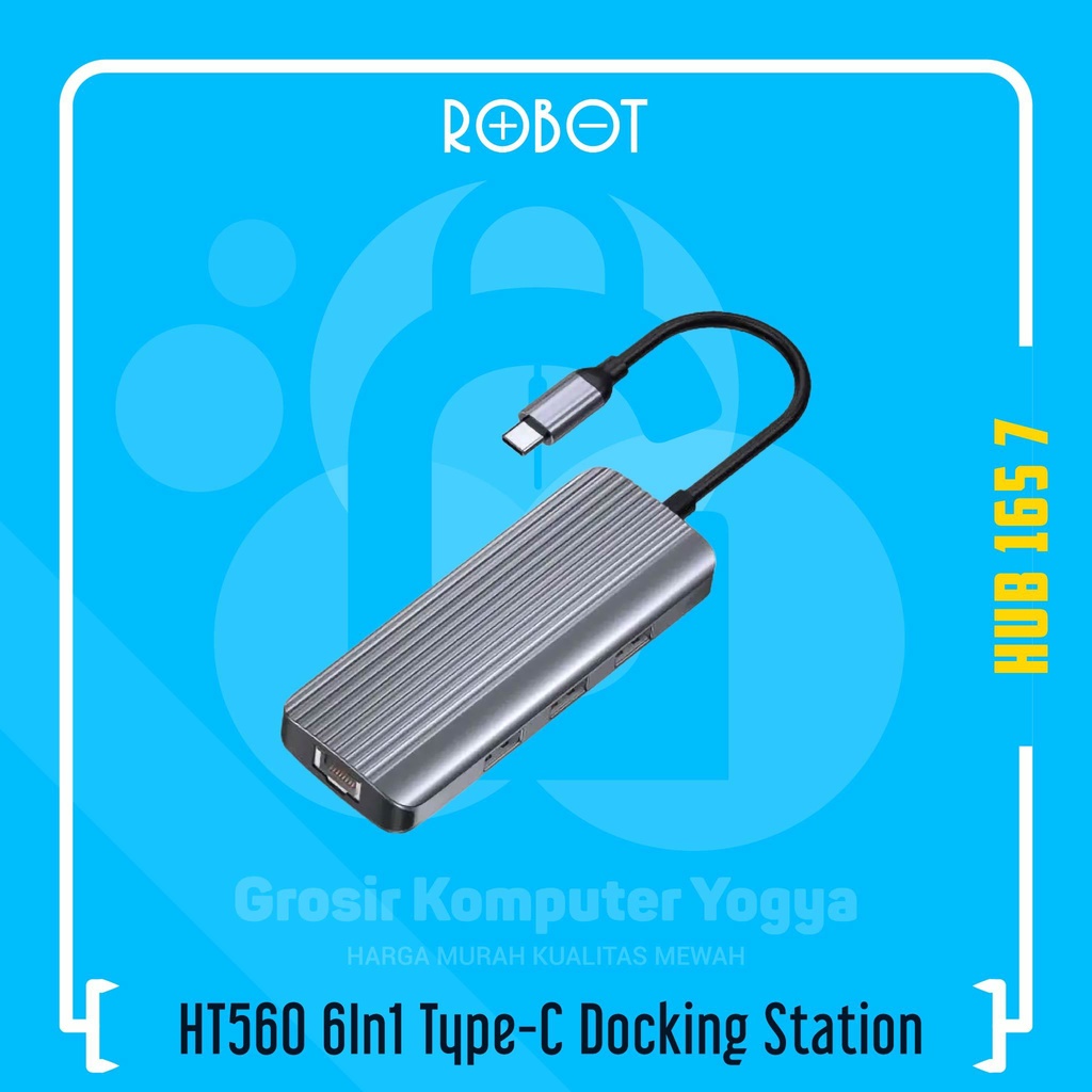 Jual Robot HT560 6In1 Type-C Portable Docking Station USB HUB | Shopee ...