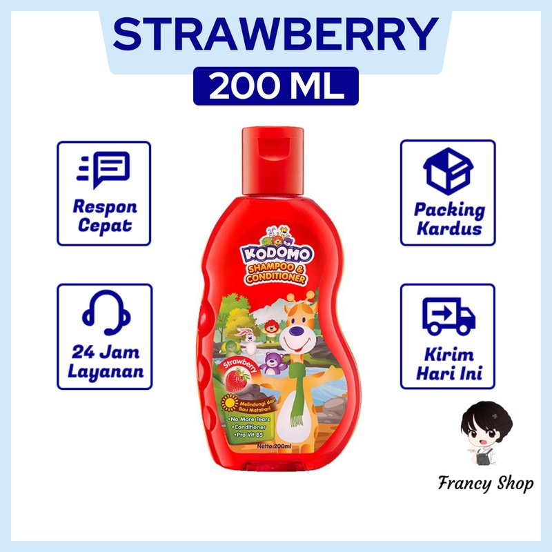 Jual Shampoo & Conditoner Kodomo Gel Strawberry Merah 200 ml | Shopee Indonesia