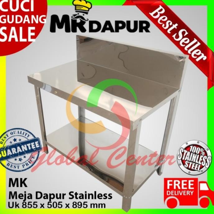 Jual Meja Dapur / Kompor Stainless Steel Mr Dapur 2 Rak MK Serbaguna | Shopee Indonesia