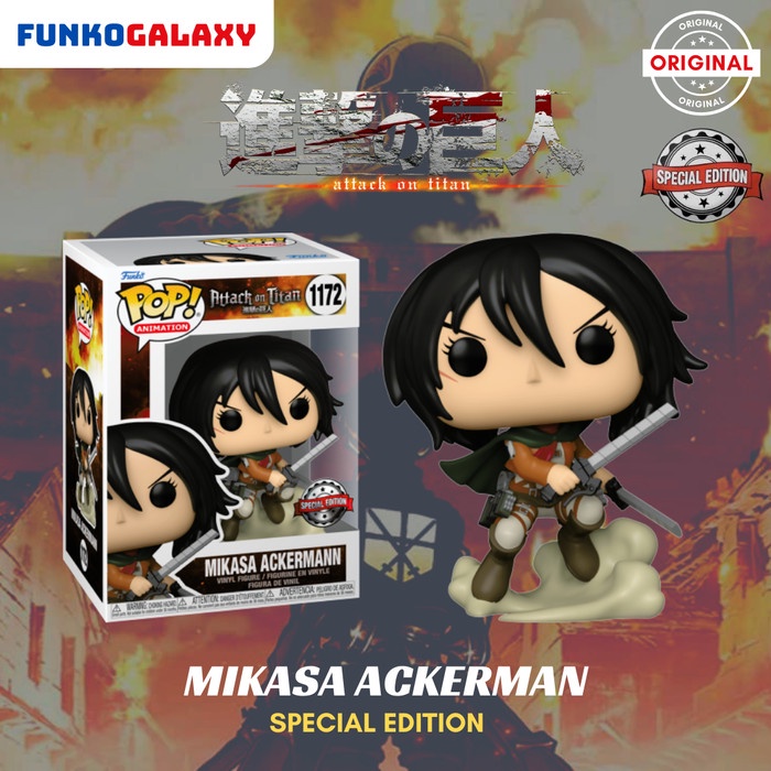 Jual Funko POP! Attack on Titan - Mikasa Ackerman with Swords #1172 | Shopee Indonesia