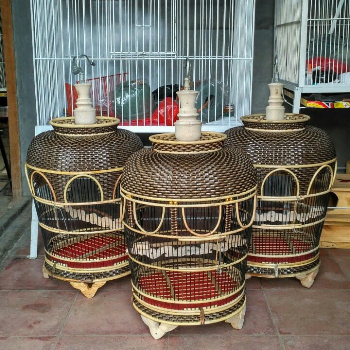 Jual Kandang perkutut rotan tebok bawah bisa dilepas plus karpet ...