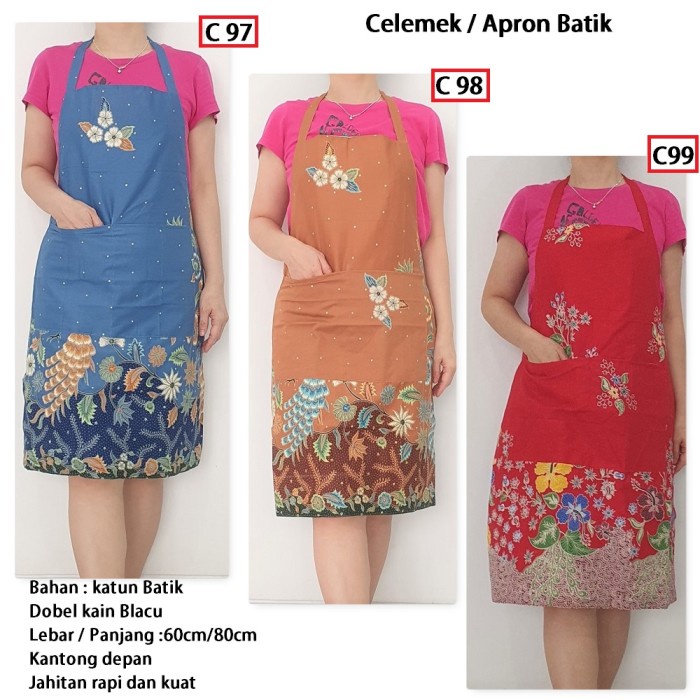 Jual CELEMEK BATIK APRON BATIK MOTIF ETNIK TRADISIONAL | Shopee Indonesia