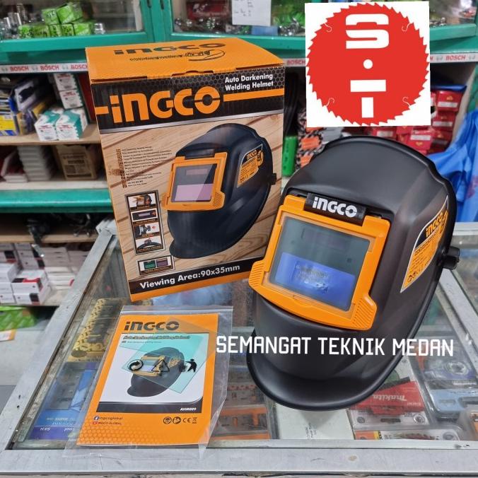 Jual AHM009 HELM TOPENG KEDOK LAS OTOMATIS WELDING AUTO DARK FULL INGCO ...