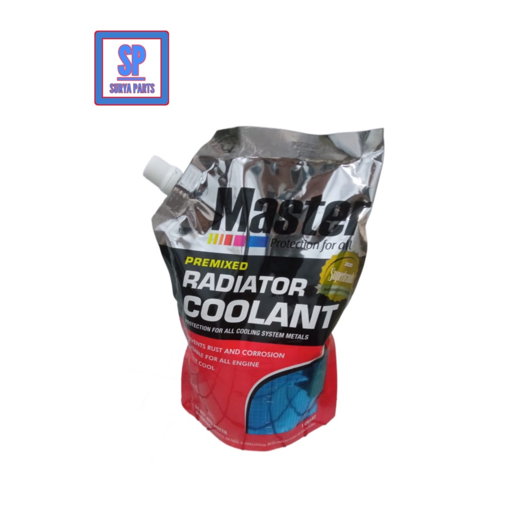 Jual HAL AIR RADIATOR COOLANT MASTER PREMIXED HIJAU GREEN 1 QUART 1 ...