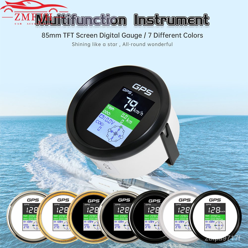 Jual &85mm Digital GPS Speedometer Gauge Waterproof TFT Screen MPH ...