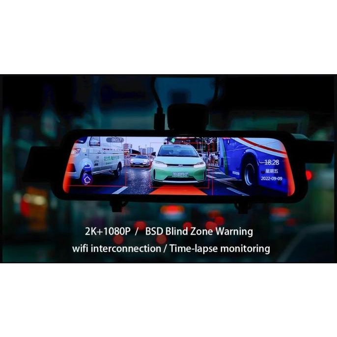 Jual EGO N8 Mirror Dashcam Dual Camera WiFi ADAS BSD DVR Parking ...