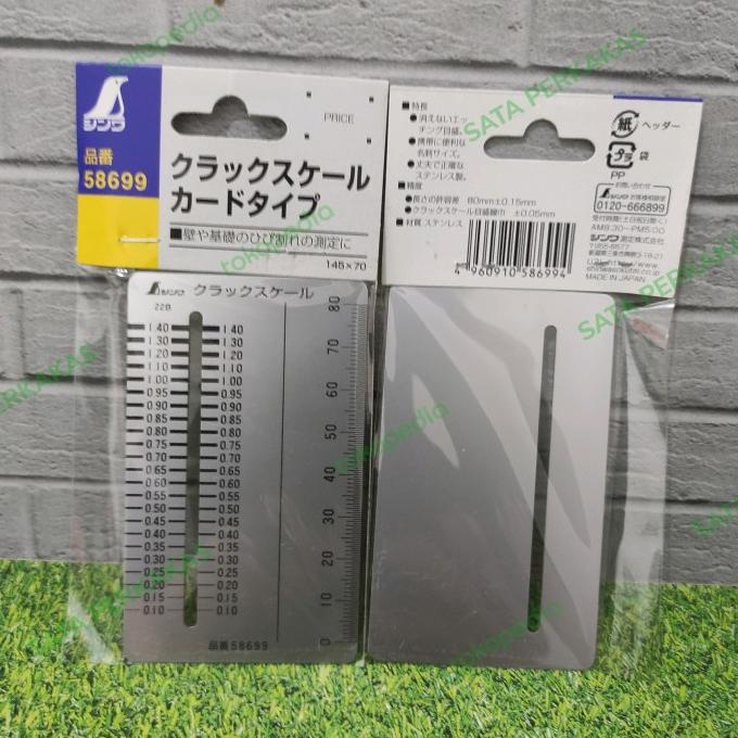 Jual SHINWA Crack Scale Card Type 58699 / Pengukur Keretakan / Crack ...