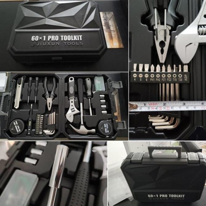 Jual Perkakas Tool Box 60 In 1 Jiuxun Set Alat Pertukangan | Shopee ...