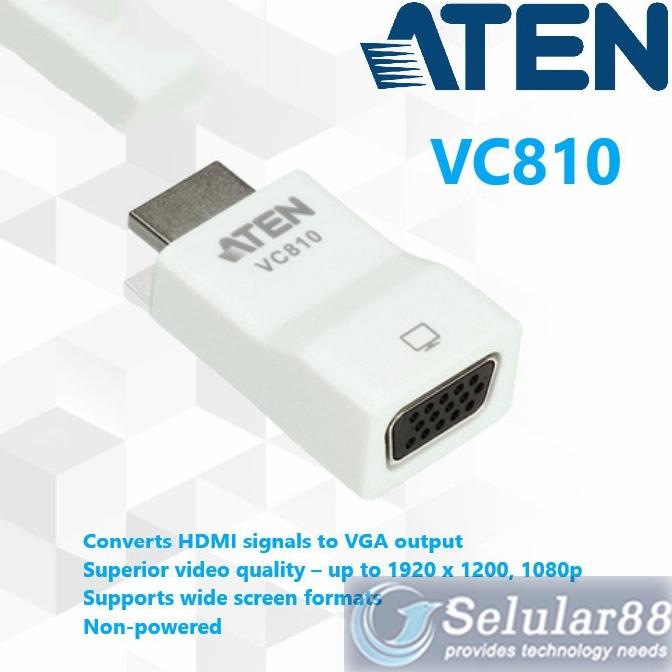 Jual Aten Vc810 Hdmi To Vga Adapter Plug N Play Converter Original Ori ...