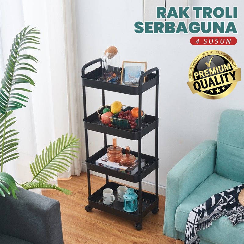Jual Rak Susun Dapur Rak Susun 4 Tingkat Rak Troli Serbaguna Rak Susun ...
