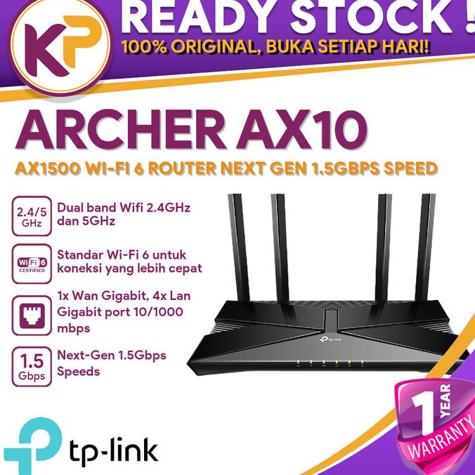 Jual Tp-Link Archer Ax10 Ax1500 Wi-Fi 6 Wifi6 Router Garansi Resmi ...
