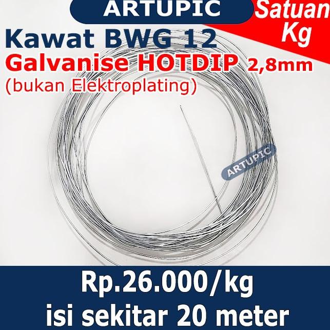 Jual PG NEWSALE !!! Kawat Galvanise BWG 12 HOTDIP 2,8mm (PER KG) Kawat ...