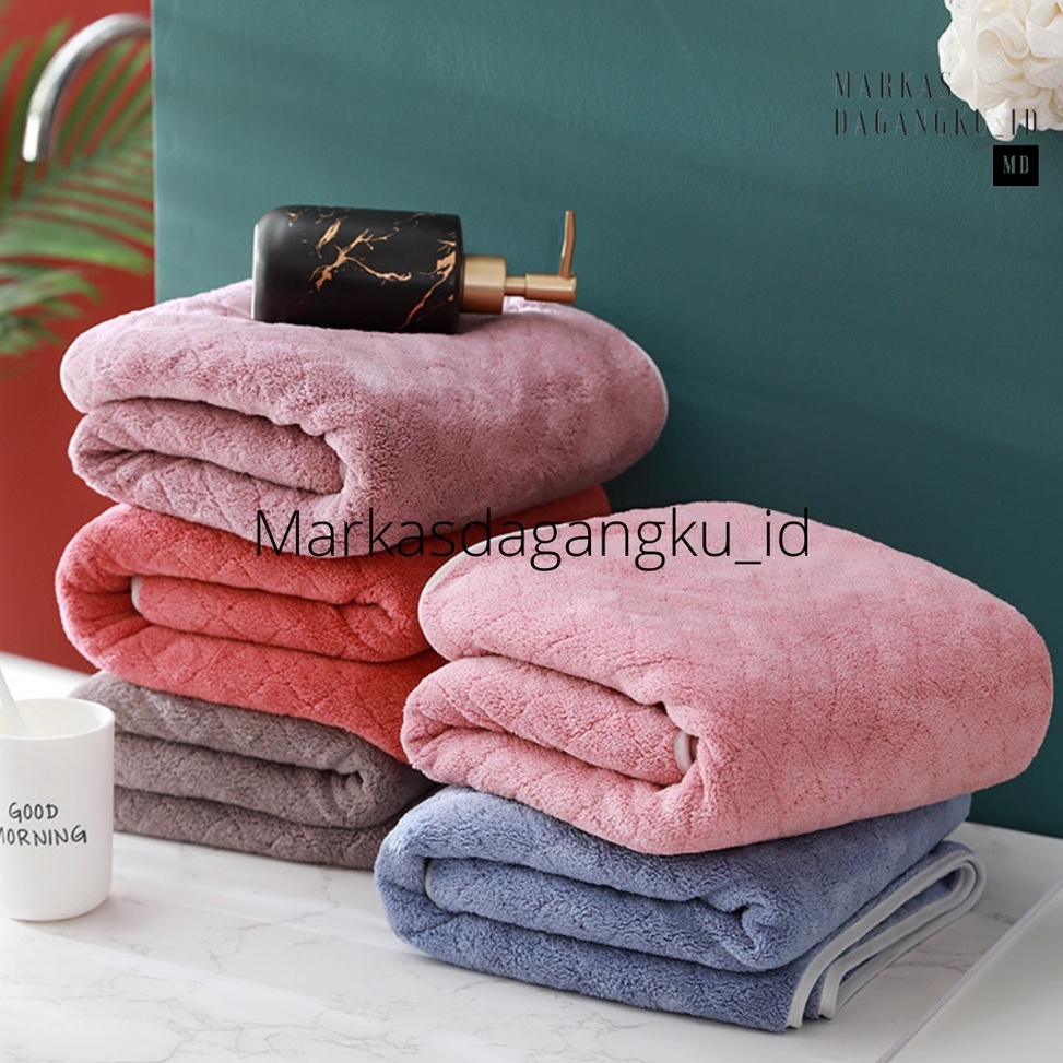 Jual [CODE BARANG 845OSM] Handuk Mandi Dewasa Microfiber Bermotif Grid ...