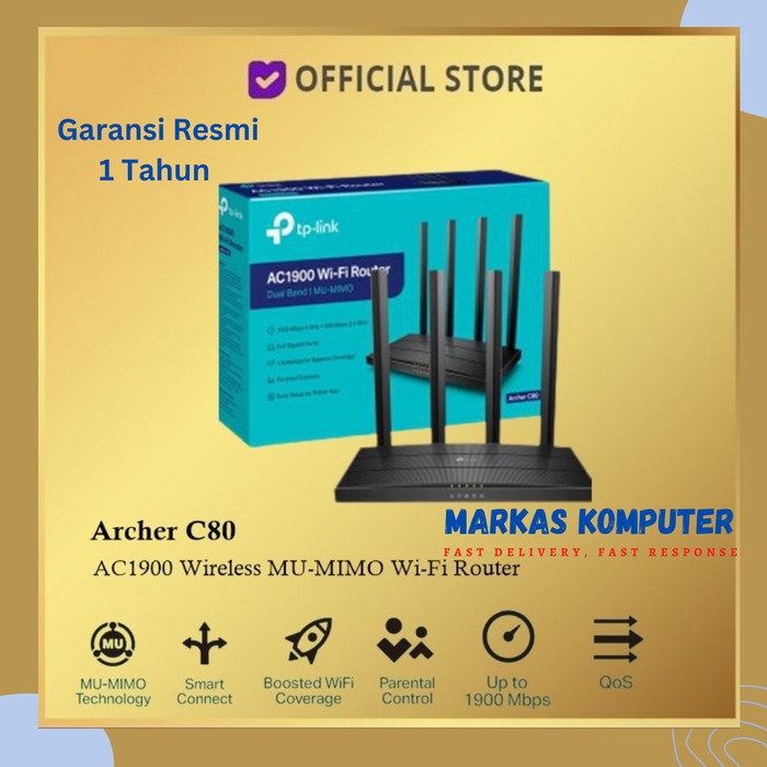 Jual TP-Link Archer C80 AC1900 Wireless MU-MIMO Wi-Fi Router C 80 ...