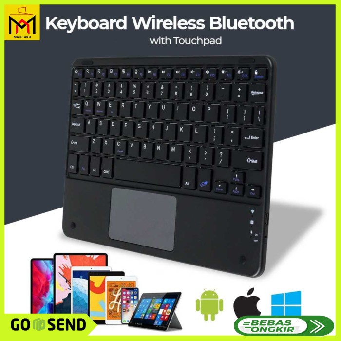 Jual Keyboard Wireless Bluetooth for Android iOs Windows with Touchpad ...