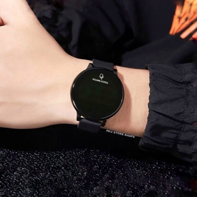 Jual Jam Tangan LED Watch Digital Wanita Tali Rubber | Touch Screen ...