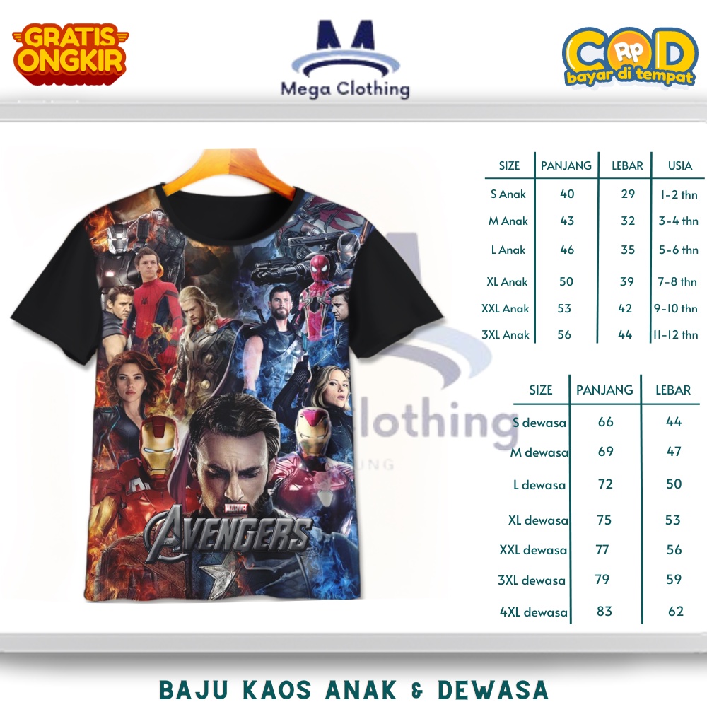 Jual Kaos Superhero The Avengers v8 Anak & Dewasa | Baju Couple ...
