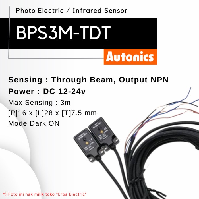 Jual Autonics BPS3M-TDT Photo Sensor Through Beam Infrared NPN Original | Shopee Indonesia