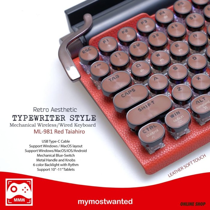 Jual Retro Mechanical Typewriter Keyboard VINTAGE BROWN LEATHER ...