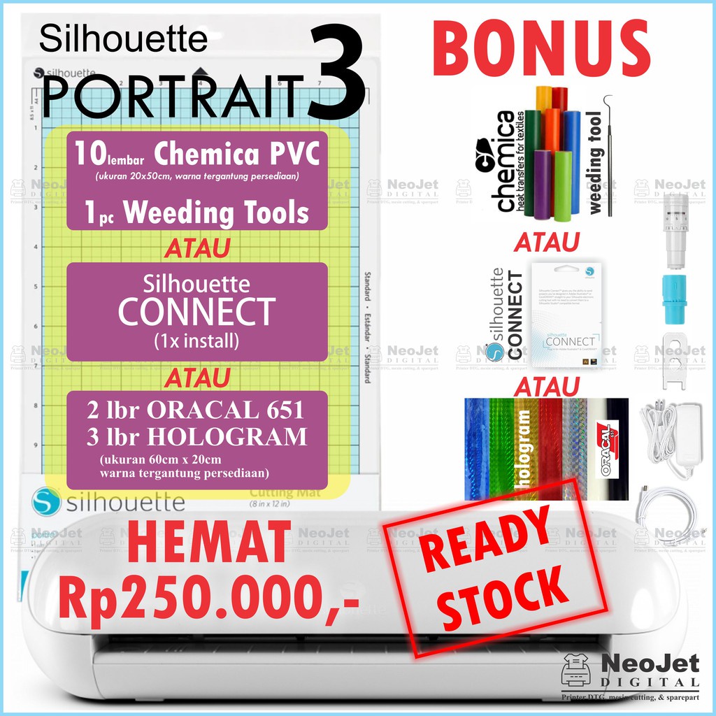 Jual Mesin Cutting Sticker Sablon Silhouette Cameo Mini Portrait Potret ...