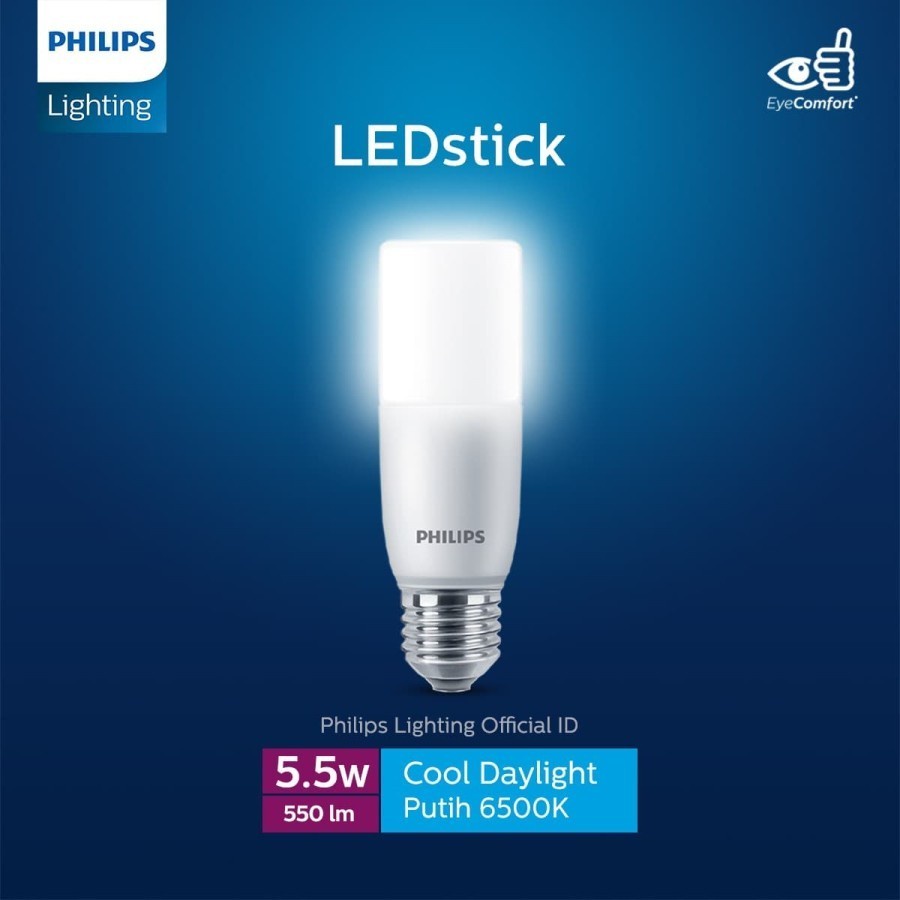 Jual Philips Lampu LED Stick 5.5W E27 6500K Putih | Shopee Indonesia