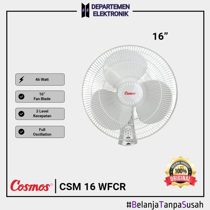 Jual PROMO Cosmos 16 WFCR Wall Fan / Kipas Angin Dinding 16 inch Remote ...