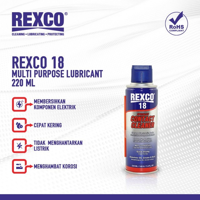 Jual Rexco 18 Pembersih Elektrik & Elektronik (Contact Cleaner) 220 Ml ...