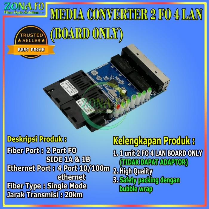 Jual Media Converter 2 Port FO 4 Port LAN 10/100 / 2 FO 4 LAN Board PCB | Shopee Indonesia