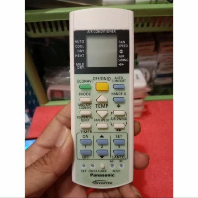 Jual REMOT AC PANASONIC INVERTER + 2 PCS BATERAI AAA ABC FREE | Shopee ...