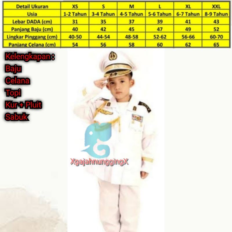 Jual Baju Seragam TNI AL Angkatan Laut | Seragam TNi AL Anak |Angkatan Laut Anak | Karnaval ...