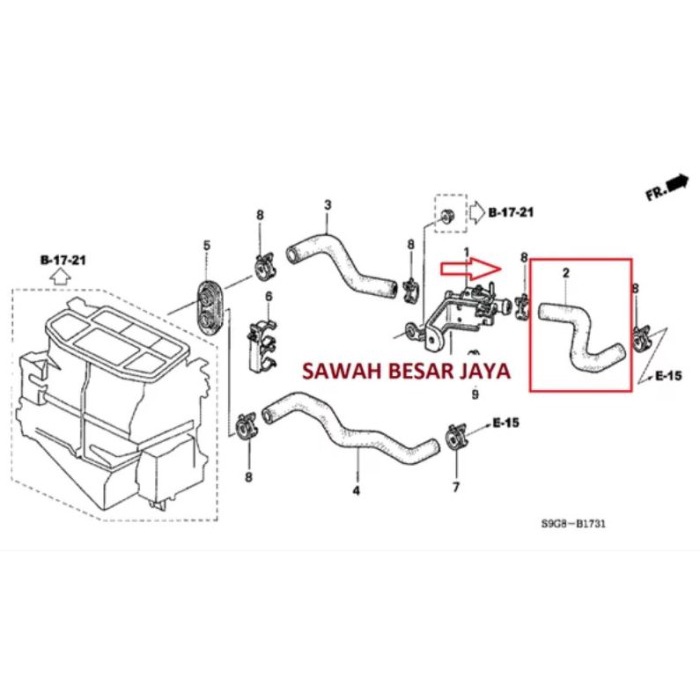 Jual Hose Water Intake Selang In Valve Heater Keran Air Honda Crv Gen 2 ...